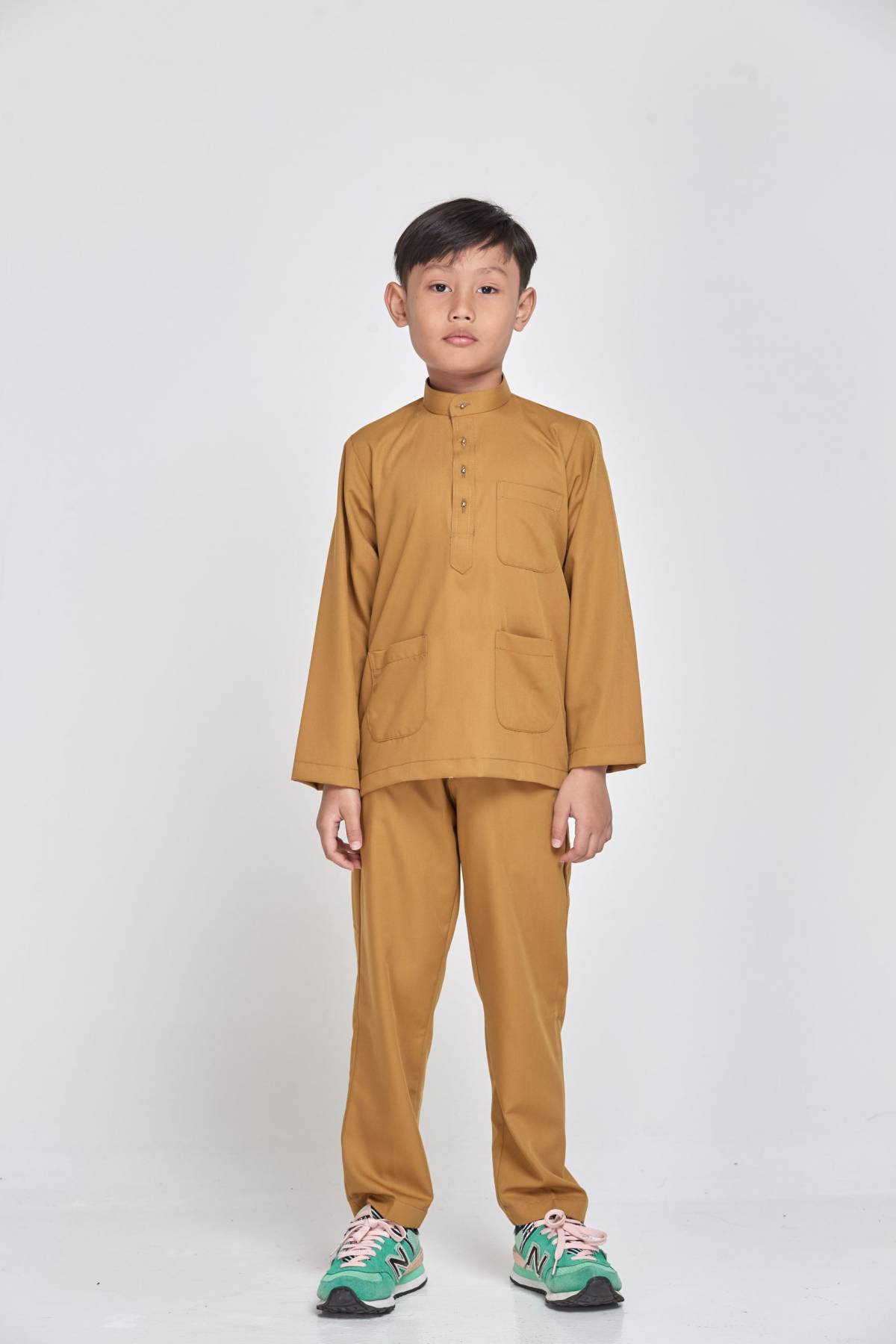 Baju Melayu Modern Exclusive Kids Brown - Mother & Child Collections